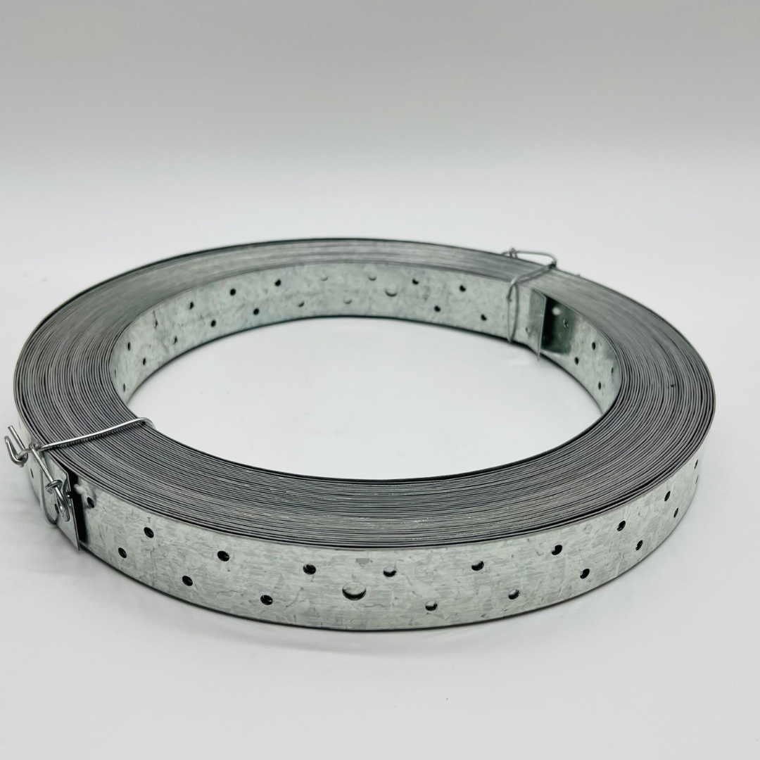 Perforated Punched Strapping Hoop Iron 30mm x 0.8mm x 30M Galvanised P ...