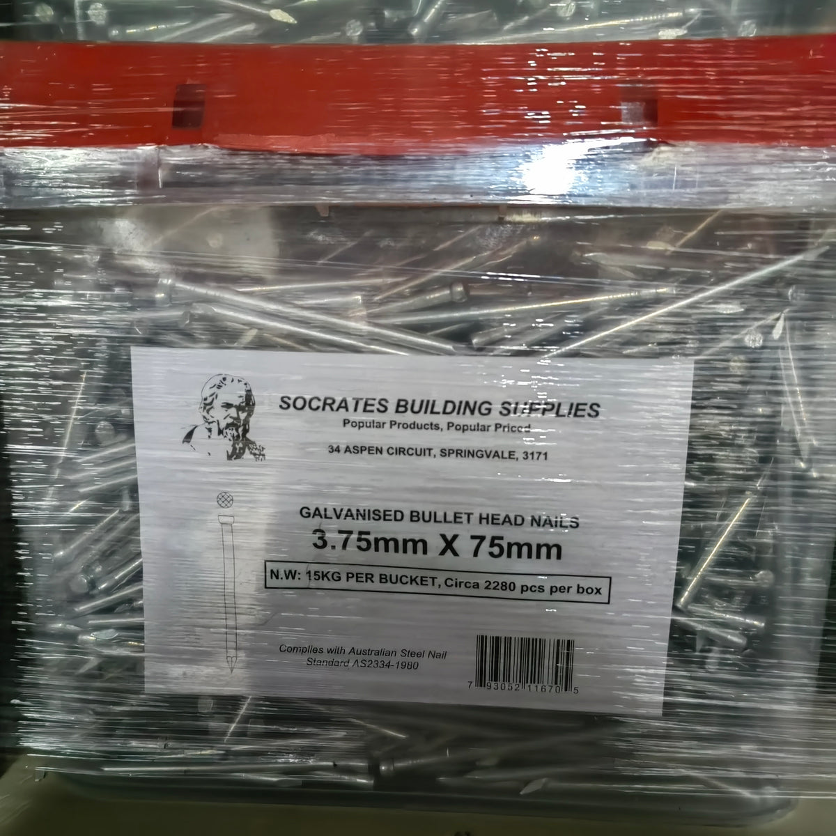 SBS Bullet Head Nails 75 X 3.75MM Bright 15KG Bucket Discount on Pick ...