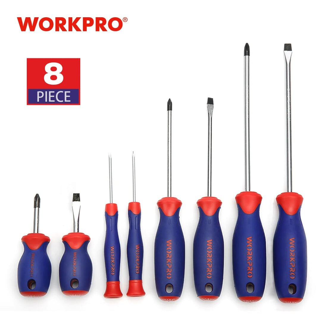 WORKPRO Screwdriver Kits 8-piece Magnetic Screwdrivers Set (Phillips ...